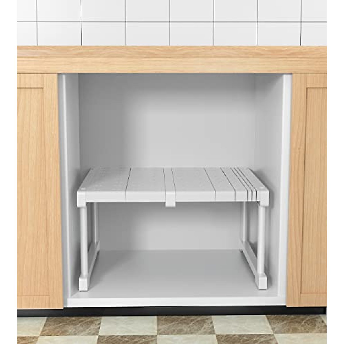 Closet Shelf, Expandable Shelf, Expandable Closet Shelf Storage Rack，Adjustable Locker Shelf for Closet/Camper (18.5-26.77in)