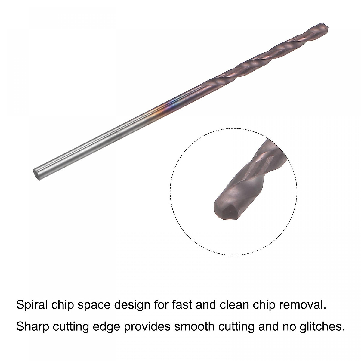 uxcell Carbide Twist Drill Bits 1.3mm, DIN K45 Tungsten Carbide AlTiSin Coated Jobber Drill Bits Straight Shank Drilling Cutter for Stainless Steel Alloy Steel