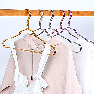 MRBJC Coat Hanger,10/20pcs(41cm),Metal Hangers,Space Saving Clothes Hangers with Notches, Heavy Duty Strong Wire Hanger for Shirt,Dress,Jacket Pink