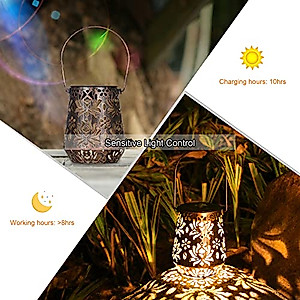 dsfen 2PCS D C 2V 0.04W Solar Powered Energy LEDs Lantern Light Outdoor H anging Lamp IPX4 Water Resistance Built-in 400mAh High Capacity Rechargeable Cell for Patio Garden Courtyard Pathway