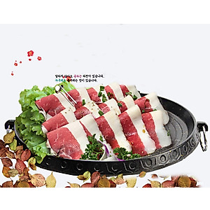 Korean Style BBQ Grill Pan with Maifan Coated Surface Non-stick Smokeless Barbecue Plate for Indoor Outdoor Grilling