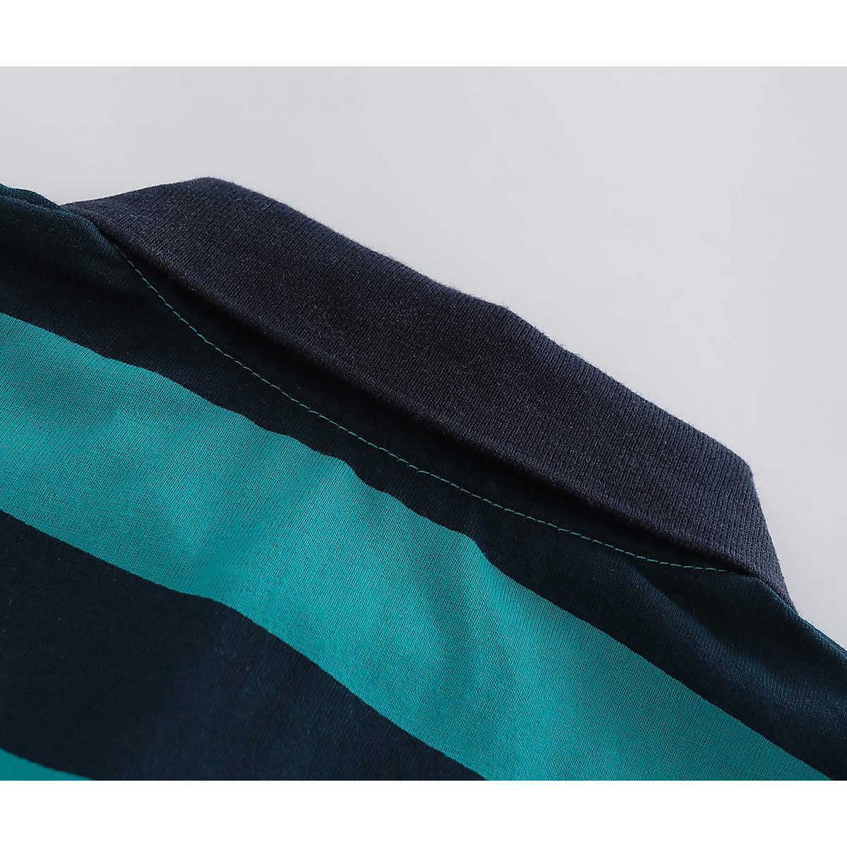 HowJoJo Big Boys Cotton Long Sleeve T-Shirts Striped Polo Shirts Green Size 8