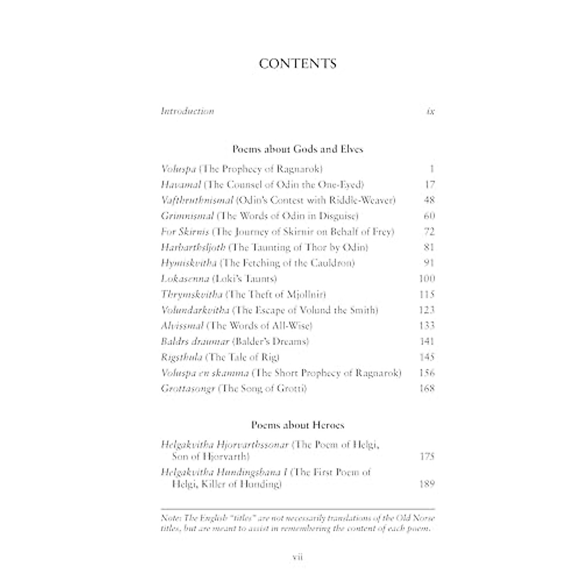 The Poetic Edda: Stories of the Norse Gods and Heroes (Hackett Classics)