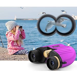 Outdoor Exploration Kit, Children’s Toy Binoculars, Great Kids Set for Camping, Hiking, Educational and Pretend Play - Toys Kids for Boys & Girls Age 3-12 Year Old Camping Hiking (Purple)