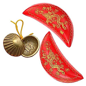 Vaguelly 2 Pairs taoist supplies tibetan buddhist cup chinese taoist cups Divination Tool Buddhist Product Holy Cups sculpture