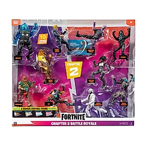 FORTNITE Chapter 2 Battle Royale - Ten 4-inch Articulated Figures in Dynamic Packaging with Codes for Bonus Virtual Items - Amazon Exclusive