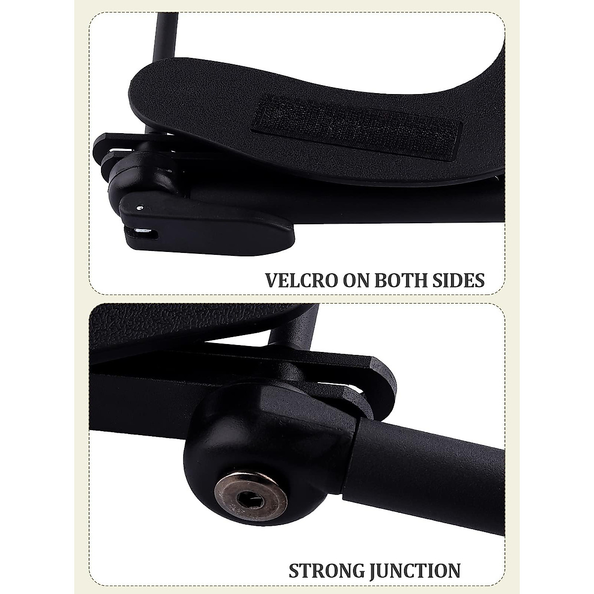 EBANKU Black Universal Adjustable Face Cradle Massage Table Bed, Lightweight Aluminum Face Cradle and Pillow 3" Foam Set