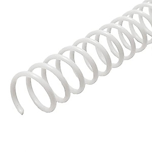 Rayson 31.8mm Spiral Binding Coil, 1-1/4" White Coil bindings Spines 4:1 Pitch 50/Box, SBR41318-50W