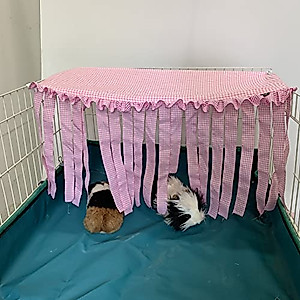 Guinea Pig Cage Decorations for Midwest , FULUE Pink Cage Corner Fleece Hideout for Midwest Guinea Pig Habitat Cage Accessories