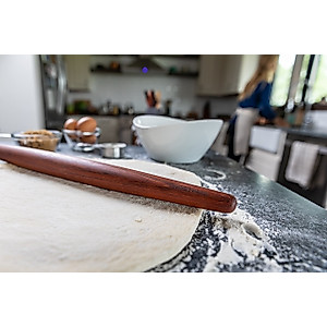 Earlywood French Rolling Pin - Tapered Wooden Rolling Pin for Baking Pizza, Pastry Dough or Pasta - Hard Wood French Roller Baking Pin Made in USA - Jatoba