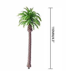 10 Pcs Miniature Coconut Trees Plastic Palm Tree Scenery Model for DIY Craft Projects Train Railways Architecture Landscape