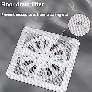 Generic 50 pcs Disposable Shower Drain Hair Catcher, Square Floor Drain Sticker, Bathroom Hair Filter Hair Blocking Net, for Shower Bathroom, Laundry, Bathtub, Kitchen, Sink (50 pcs)