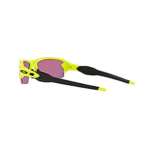 Oakley Men's OO9271 Flak 2.0 Low Bridge Fit Rectangular Sunglasses, Neon Yellow/Prizm Road, 61 mm