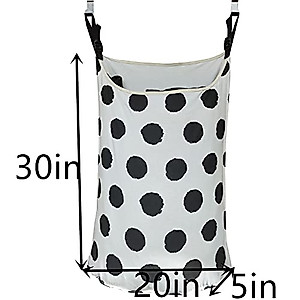 HDHYK Adjustable Space Saving Door Hanging Laundry Hamper Bag Dorm Laundry Bag,Wide Open Top Over The Door Laundry Hamper with Free Hanging Hooks