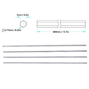 Hexagonal Shaft Rod, 4Pcs 5mm Hex Rod Bar Shaft Wearproof for Intelligent Robots for Lathe Equipment