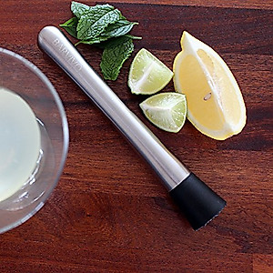Barvivo Drink Muddler for Cocktails - 8 Inch Professional Stainless Steel Muddler - Durable Cocktail Muddler Set Drink Smasher & Mojito Muddler - Wine Accessories Ideal Valentines Day Gifts for Him