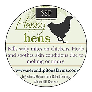 Serendipitous Summer Farms Happy Hens- All Purpose First Aid Poultry Balm. 100% Natural and Organic Comfrey Salve. for Pecking Wounds/Sores