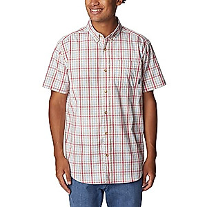 Columbia Men's Rapid Rivers II Short Sleeve Shirt, Sunset Red Multi Gingham, Large