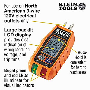 Klein Tools Voltage Tester and GFCI Outlet Tester Bundle