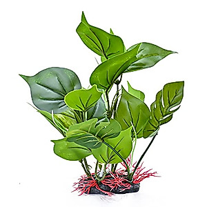 MRTIOO Reptile Artificial Plants, Terrarium Plants Decorations Supplies, Rainforest Ground Plant, Amphibian Habitat Hideout Tank Accessories (L)