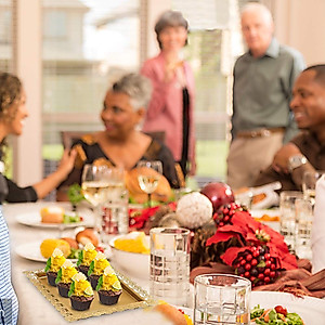 2Pcs Iron Cupcake Plate Dessert Serving Tray Fruit Platter for Halloween Tea Party Brithday Party Wedding Baby Shower Rectangle Gold