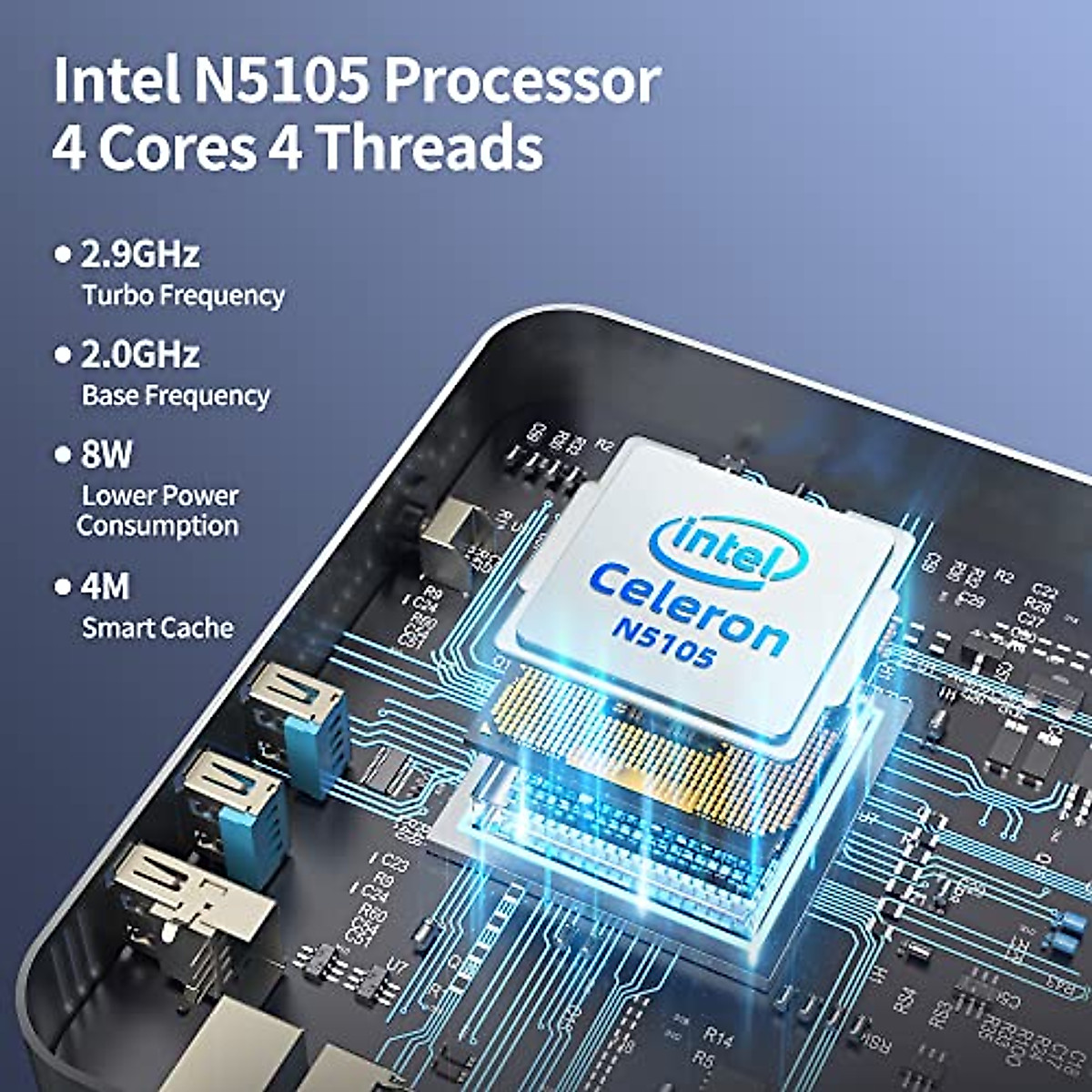 Mini PC Windows 11 Pro, Lightweight 11th Intel N5105 Mini Computers(Turbo 2.9GHz), Ultra Thin Extensible 8GB RAM 256GB SSD Micro Desktop Computers,4K HDMI Dual Display, Dual WiFi Business/Home/Office