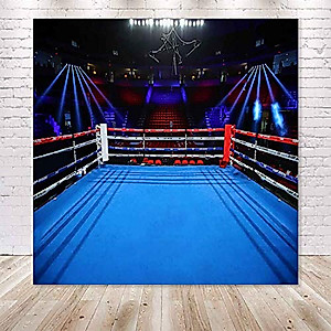 LYLYCTY 6x6ft Boxing Birthday Party Photography Backdrop Boxing Arena Sport Themed Background for Children Boy Portrait Birthday Party Decor Photo Booth Studio Props BJZYLY252