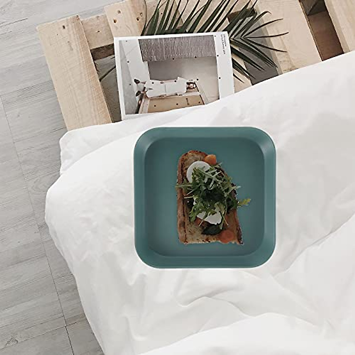 Abaodam 2pcs Melamine Resin Material Square Bone Spit Plates Fruit Trays Snack Plates