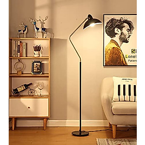 Brightech Swoop LED Floor Lamp, Tall Lamp with Adjustable Head, Modern Lamp for Living Rooms & Offices, Standing Lamp with Heavy Base for Bedrooms, Stunning Living Room Decor