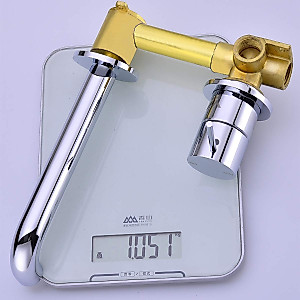 ZUKKI Copper Bathroom Fixtures Vanity Vessel Sink Faucet Wall Mounted Brass Basin Mixer Taps Sink Mixer Tap Bathroom Faucets Hot and Cold Spout Sink Rough Valve Bathtub Faucet Polished Chrome