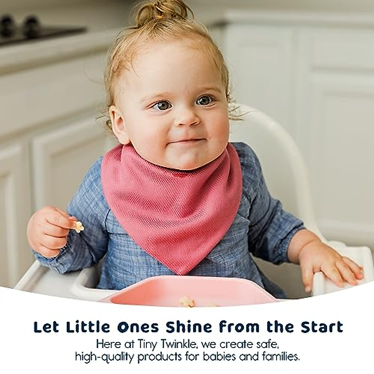 Tiny Twinkle Bandana Scarf Bibs 6 Pack - Waterproof and Absorbent Infant Drool and Teething Bandana Baby Bibs (Girl Set 6-Pack)