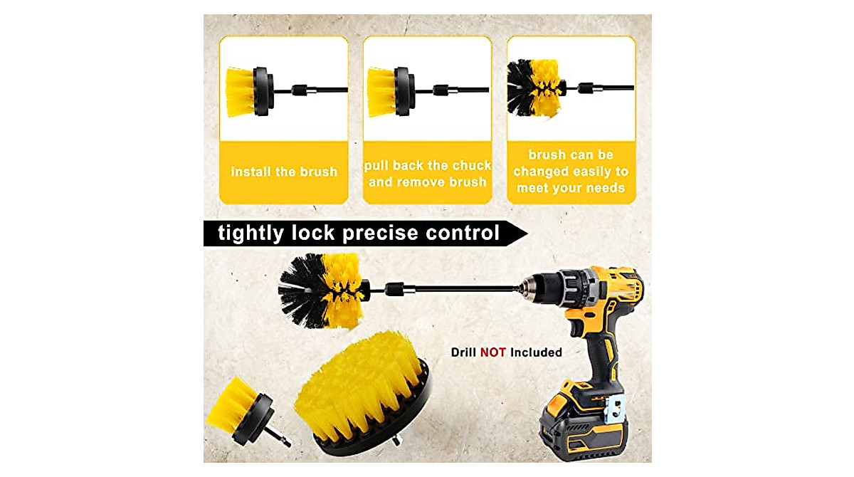 Power Scrubber Brush Set for Cordless Drills - All-Purpose Cleaning Kit