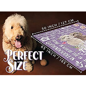 Huglanket Goldendoodle Gifts, Goldendoodle Blanket for Goldendoodle Mom, Cute & Unique Goldendoodle Design, Throw Blanket Gifts for Dog Lovers, Family, Friends, Flannel Plush Blankets - 50"x 65"