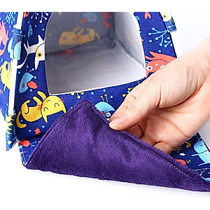 Bird Nest House Hammock Bed Hut Parrot Hamster Hanging Tent Winter Warm Habitat Cave for Parakeet Cockatiel Conure Lovebird Finch Canary African Grey Budgie Chinchilla Guinea Pig Rat (L)