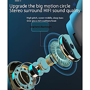 Wireless Earbuds Bluetooth Headphones IPX7 Waterproof Hanging Ears Immersive HiFi Charging Case Digital Display Headset Premium Deep Bass for Sports Running Gaming Black