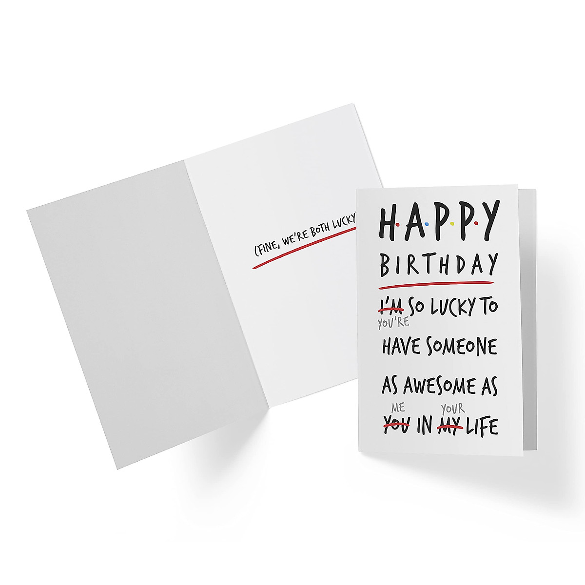 Karto - Funny Birthday Card for Him Her, Large 5.5 x 8.5 Happy Birthday Card for Husband Wife, Birthday Card for Boyfriend Girlfriend - Happy Lucky