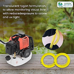 GARDEN SECRETS (4 Sizes) 2-Stroke Garden Power Tools Fuel Line Replacement Kit. Fuel Hose Fuel Tube for String Trimmer Chiansaw Blower Power Tools with Small Engine, Nitro Engine. (Yellow, 4ft each)