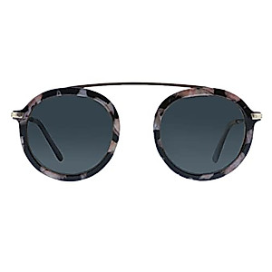 Peepers by PeeperSpecs Women's On Holiday Sun Round Polarized Sunglasses-No Correction, Black Marble, 47 mm + 0