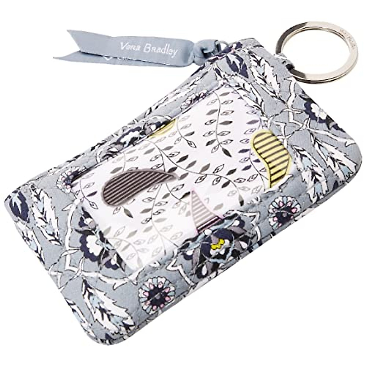 Vera Bradley Women's Cotton Zip ID Case Wallet, Plaza Tile - Recycled Cotton, One Size