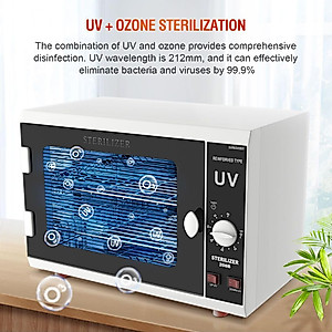 UV Sterilizer Cabinet. Dual Lamp Ultraviolet Disinfection Cabinet with Timer Setting, Suitable for Sterilization and Disinfection of Various Items