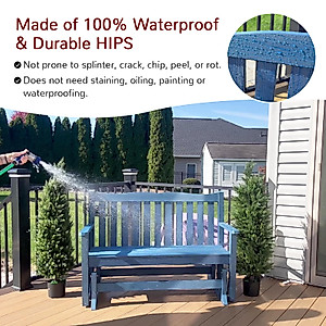 Stoog Outdoor Glider Bench, All-Weather HIPS 2 Person Outdoor Glider with 800 lbs Weight Capacity, Never Fade or Rot, Glider Bench for Outside Patio, Blue