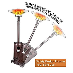 EVOOP 48000-BTU Copper Iron Floorstanding Liquid Propane Patio Heater