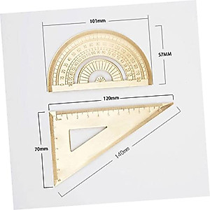 Ciieeo Triangle Ruler Triangular Ruler Stainless Steel Ruler Nordic Style Ruler Metal Protractor Plastic Ruler Clear Math Ruler Triangle Metric Ruler School Supplies with Hole Stationery