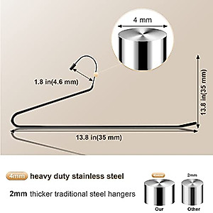 60 Pack Open Ended Pants Hangers, Metal Non Slip Trouser Hangers, Anti Rust Chrome Rubber Coating Slack Jeans Hangers, Heavy Duty Space Saving Pants Hangers for Pants Jeans Trousers Slacks Skirts