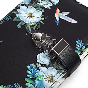 Diary with Lock for Adults, Lock Journal Combination Lock Writing Travel Diary A5 Journal Notebook (Atyle C)