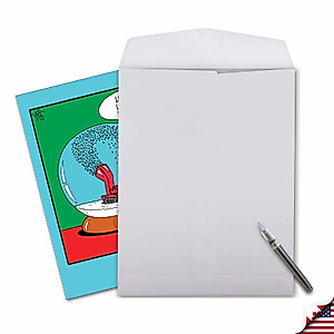 NobleWorks - Big Funny Card for Christmas (8.5 x 11 Inch) - Jumbo Cartoon Notecard, Happy Holiday Humor - Snowglobe Blower J7086XSG