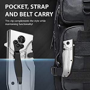 3.5" Blade Pocket Knife - Sharp Folding Knives for Men Women - Tactical Survival Camping Hunting Knofe - Gray EDC Knife with Pocket Clip - Gift for Men - Stocking Stuffers 140106