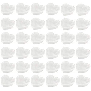 Goodma 36 Pieces 5 oz Heart Shaped Slime Storage Containers Transparent Plastic Box with Lids