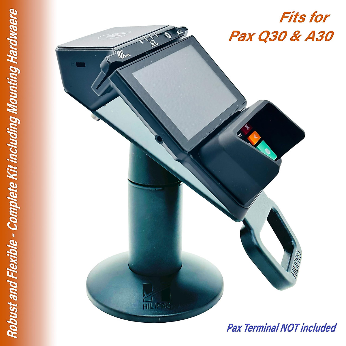 HILIPRO Swivel Point of Sale Stand for Pax A30 Credit Card Terminal - Complete POS and Contactless Payment kit
