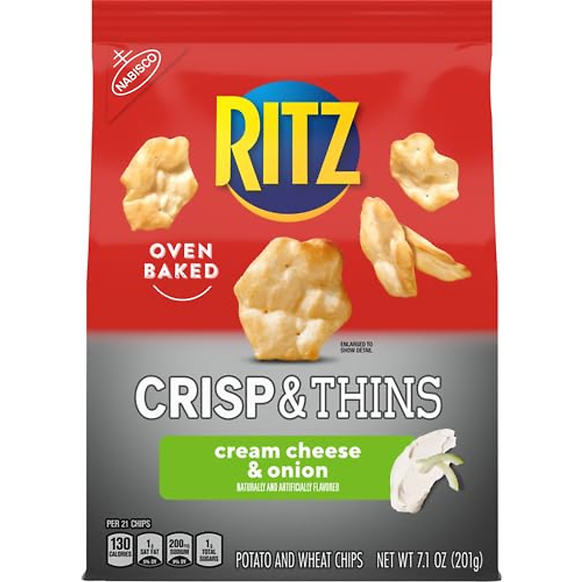 RITZ Crisp and Thins Cream Cheese and Onion Chips, 7.1 oz